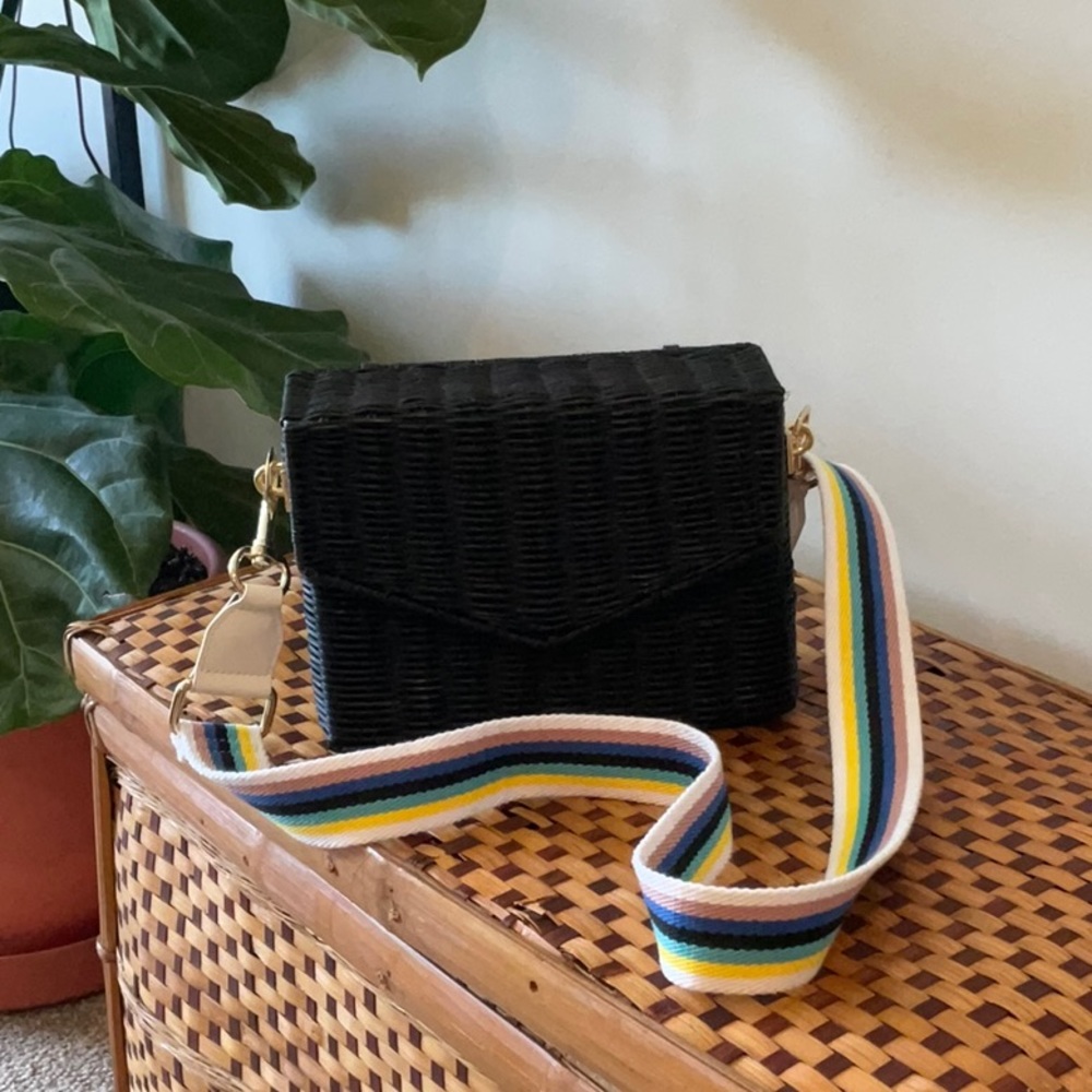 Falling & Royce - The Kaia Rattan Crossbody. - Gem